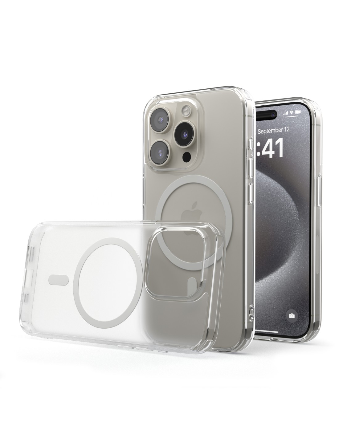 Cover Opaca Antiurto TPU+PC con MagSafe per iPhone 15 Pro Max ...